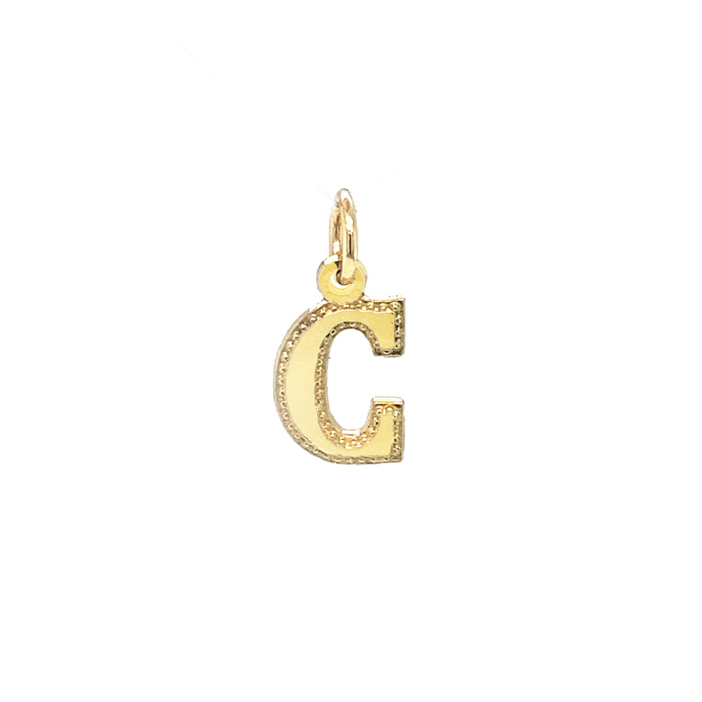 10K Yellow Gold Letter Initial C Pendant - Obsessions Jewellery